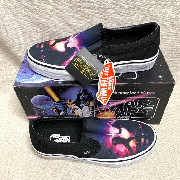 Vans | Shoes | Vans Classic Slipon Star Wars Light Saber Fight Black ...